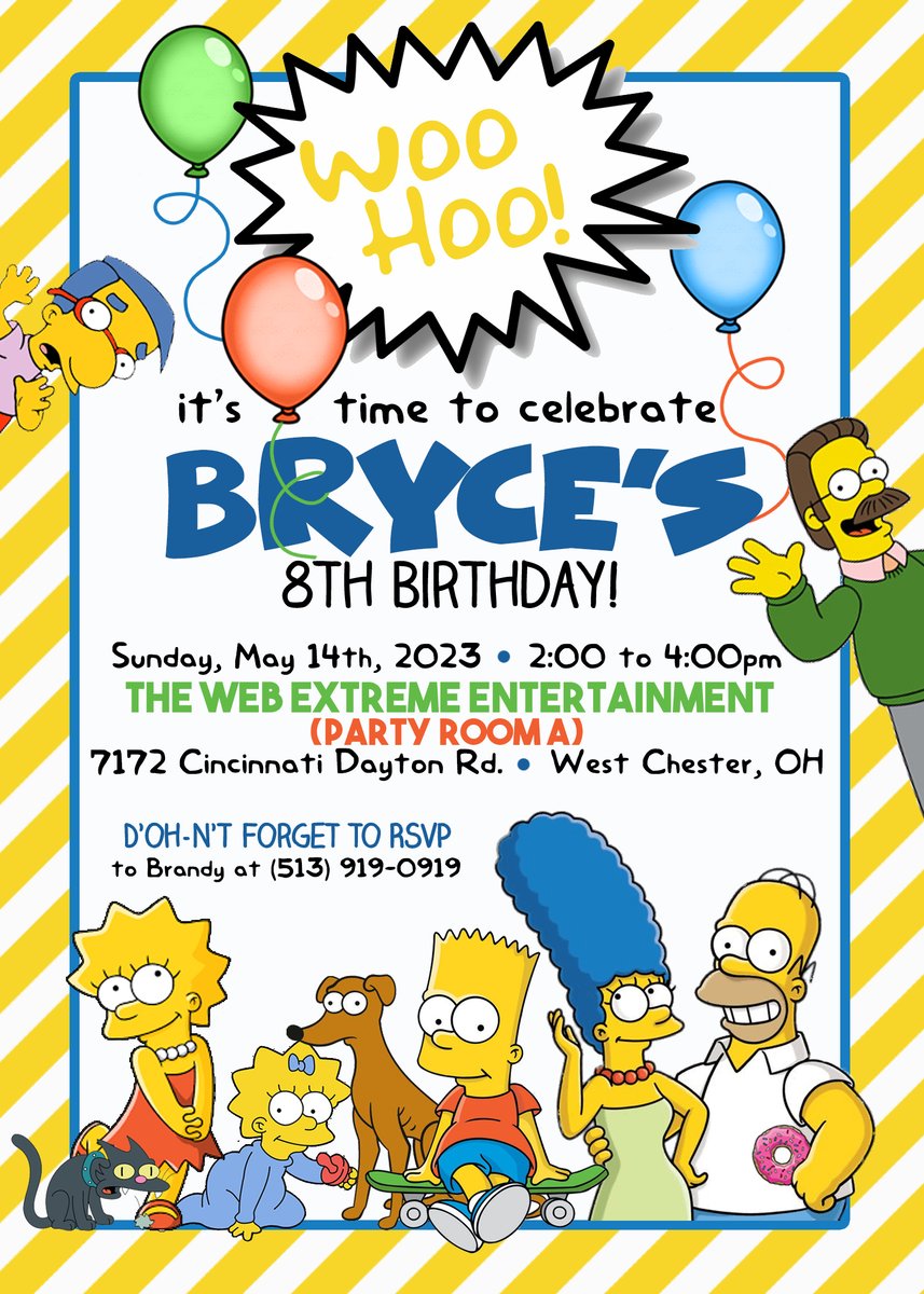 The Simpsons themed Birthday Package | Paper Fox Prints