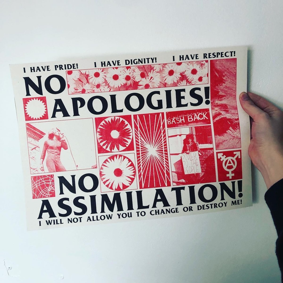 NO APOLOGIES! NO ASSIMILATION! A3 RISO PRINT | Black Lodge Press