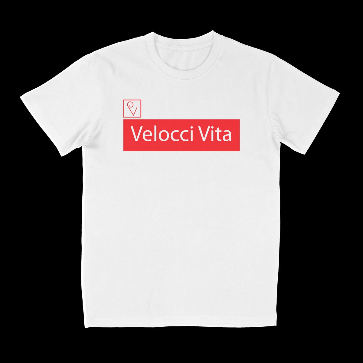 Velocci Vita Classic T-Shirt (White/Red) | Velocci Vita