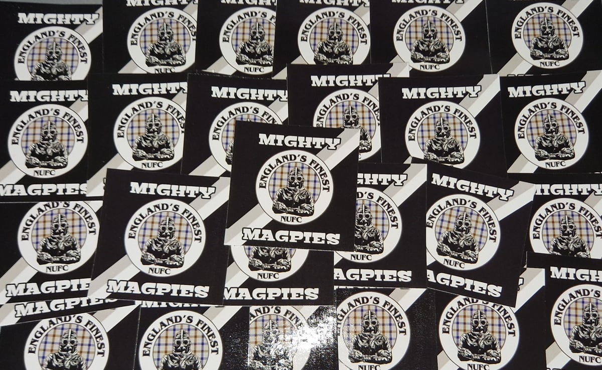 Pack of 25 7x7cm Newcastle. Mighty Magpies Football/Ultras Stickers ...