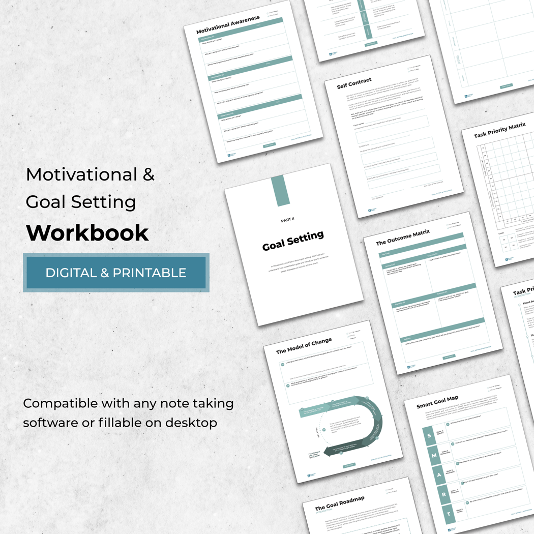Motivation & Goal Setting Workbook + Planner Bundle | Upward Tools