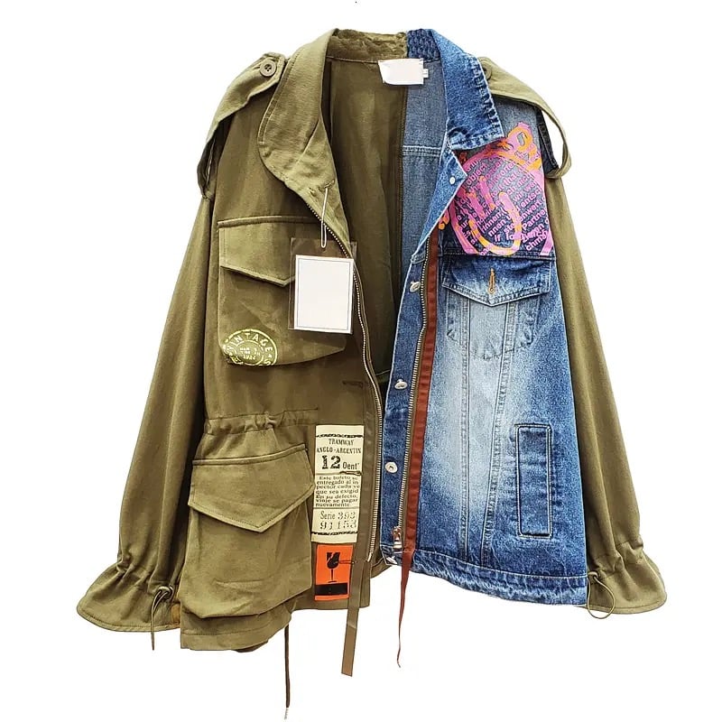 Vintage Denim Cargo Jacket | Glam Couture Boutique