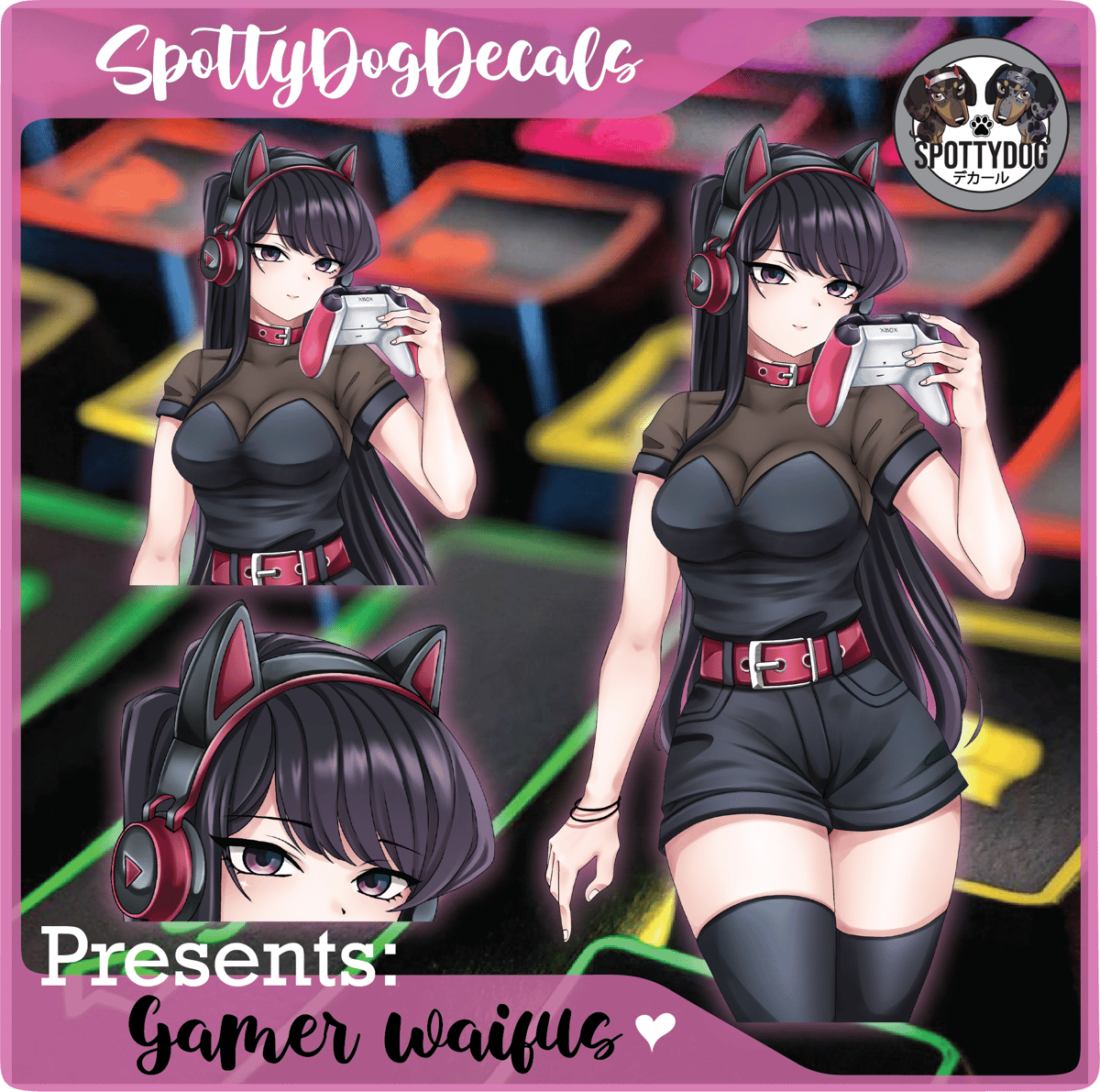 Gamer Waifu -- Kom | SpottyDogDecals