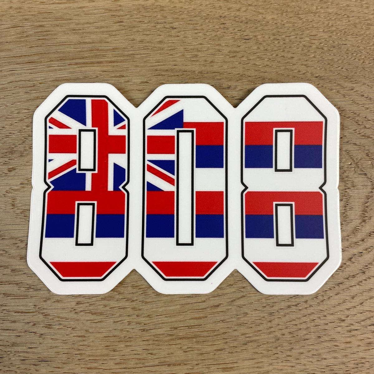 808 Hawaiian Flag 5" Vinyl Sticker / Pipe Dreams Surf Co