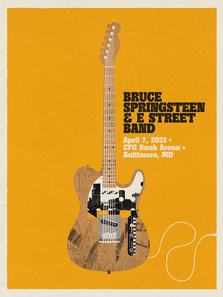 Springsteen 2023 Tour Poster - Baltimore - April 7 AP | NEEDLE DESIGN