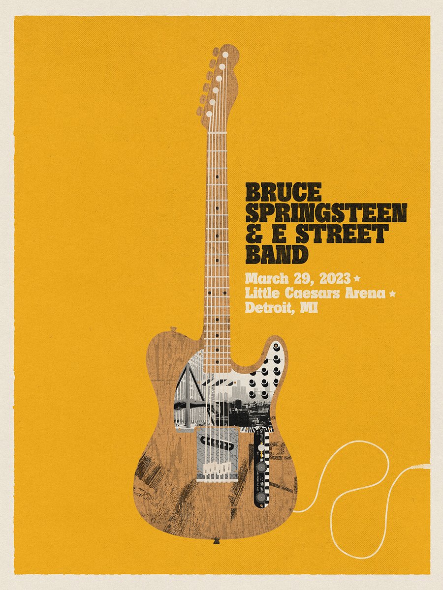 Springsteen 2023 Tour Poster - Detroit - March 29 | NEEDLE DESIGN