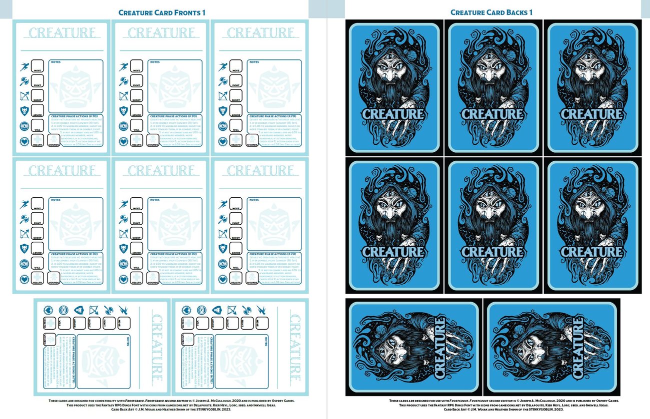 Icecrypt Stat Cards (Frostgrave Compatible) | Ability Score Games