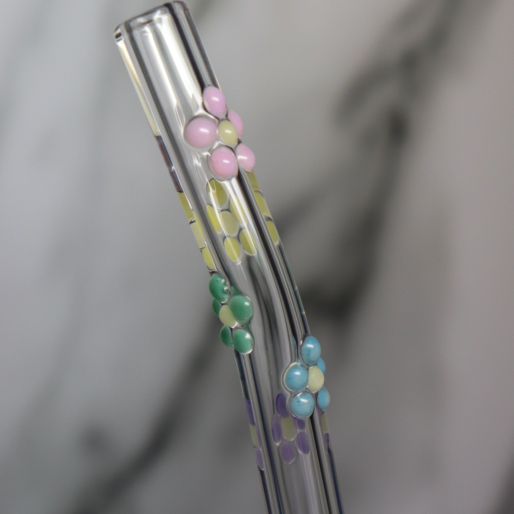 Swirl of Flowers Glass Straw | Bow Valley Straws