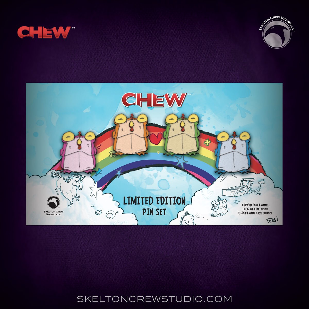 CHEW: Rainbow Medley Chog Pin Set! | Skelton Crew Studio