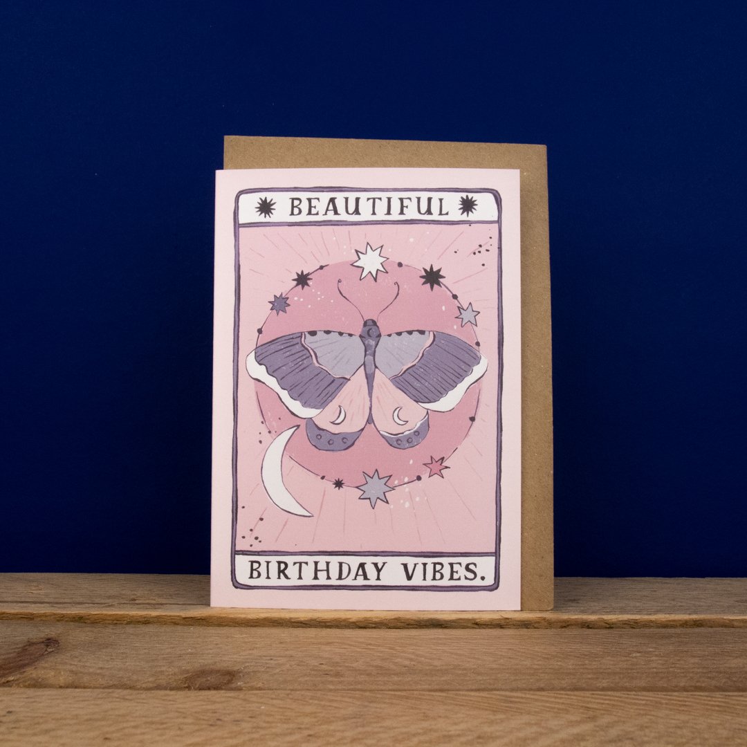 Moth "Beautiful Birthday Vibes" Card by Sister Paper Co. | The Moon Cave