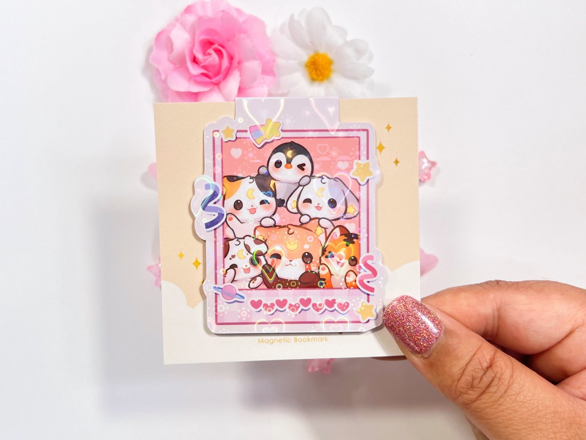 Mochi & Friends Photo Magnetic Bookmark | MaeMunchiesCo