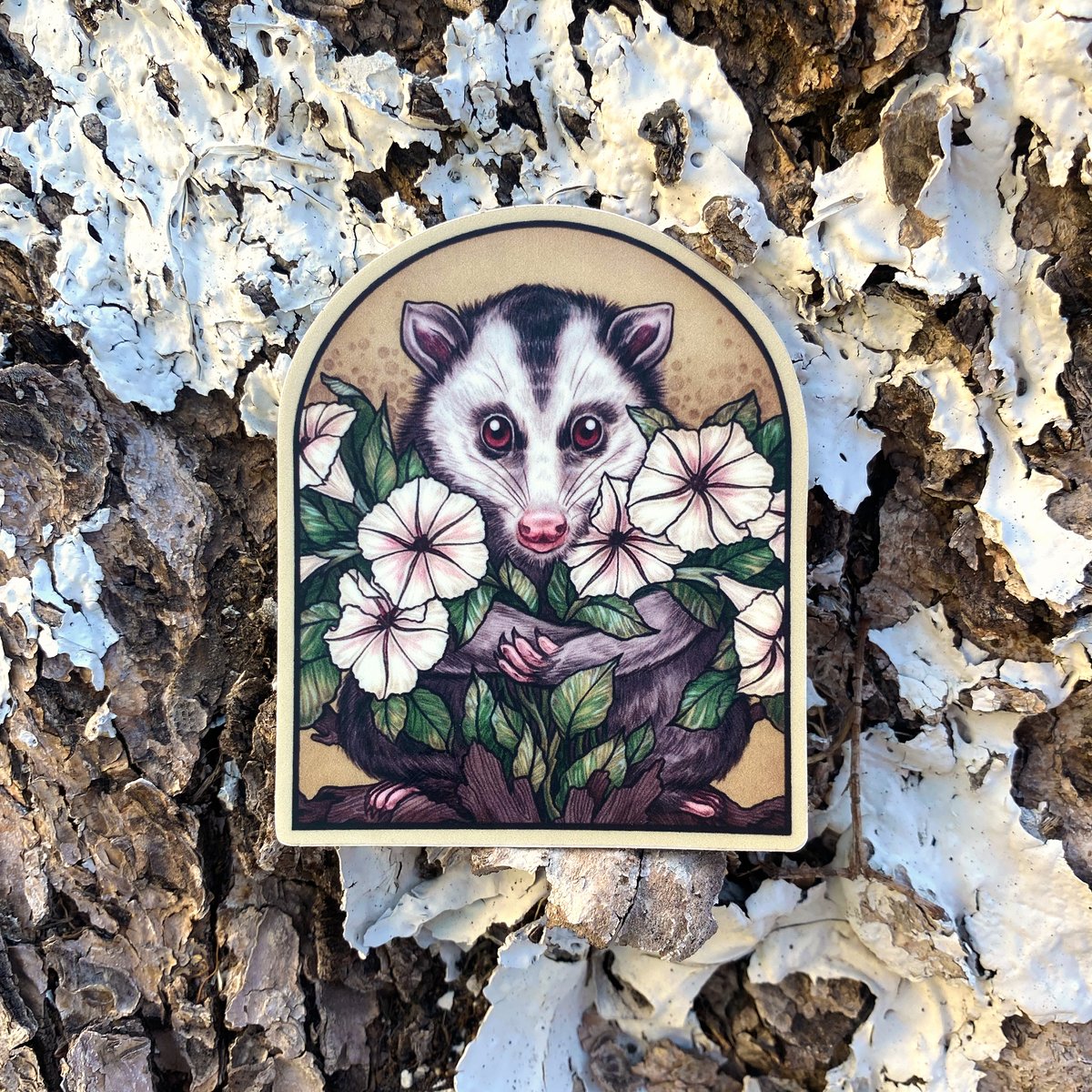 Lunar Opossum Sticker | Kate O'Hara