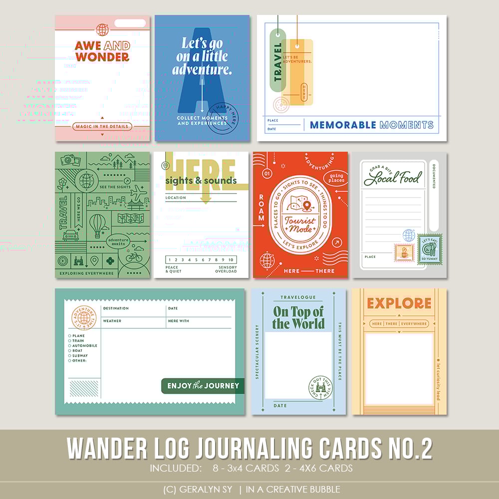 Wander Log Journaling Cards No.2 (Digital) | In a Creative Bubble