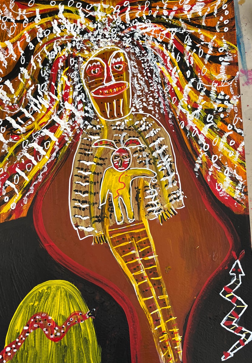 Snake Medicine I | Bonewoman Outsider Art by Reda Rackley