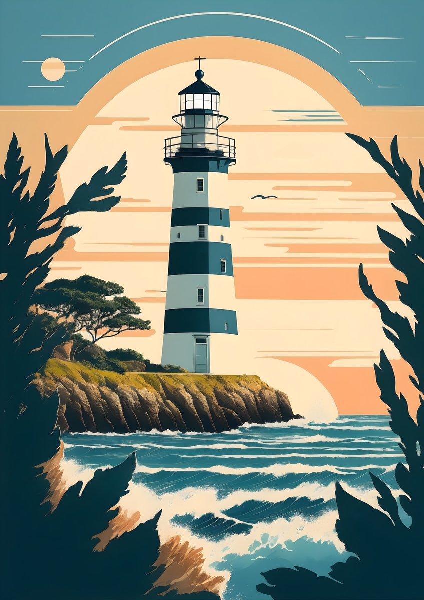 The hidden lighthouse | Polygon Bear Cornish Design