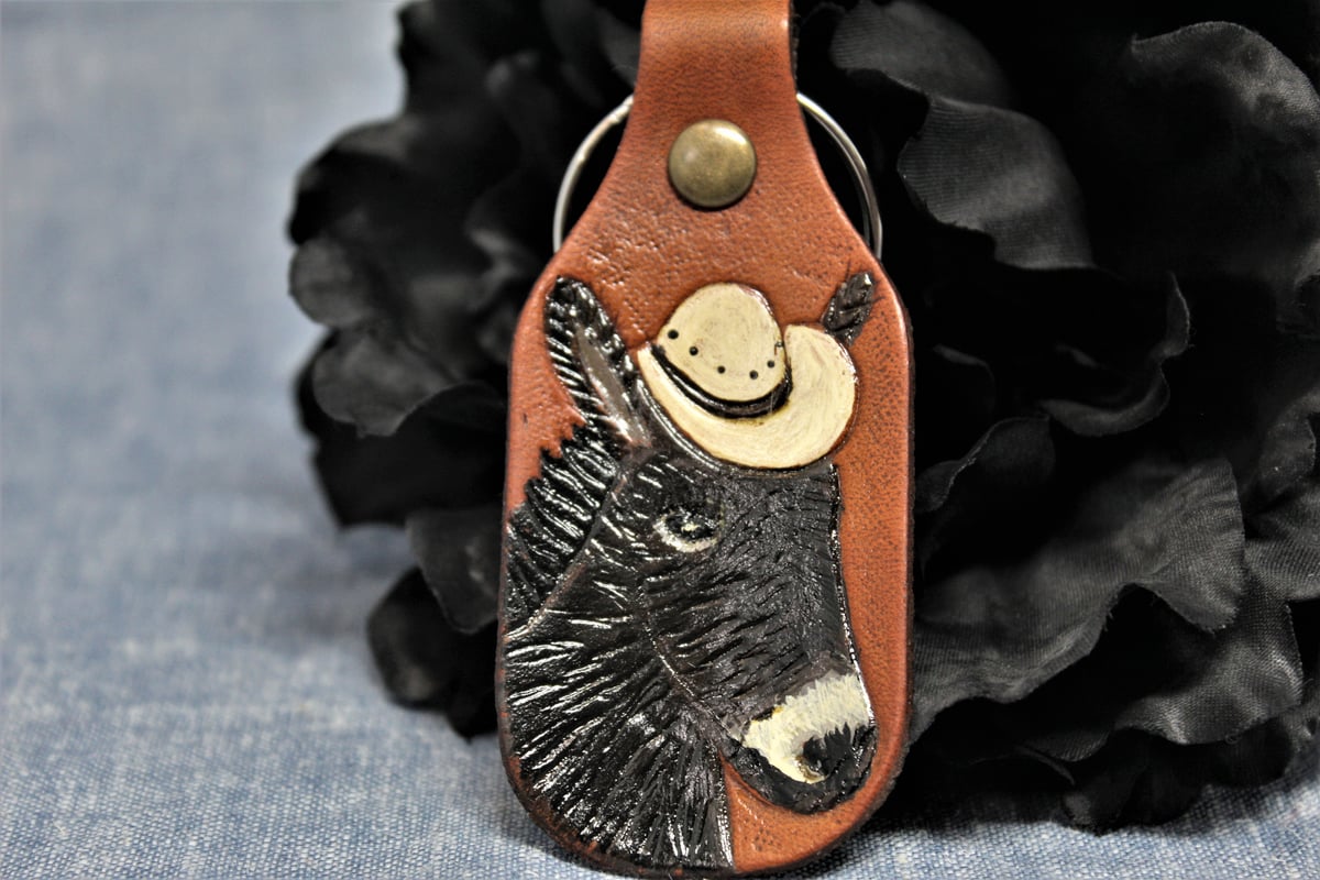 Mule Donkey Leather Keychain | Larkspur Leather