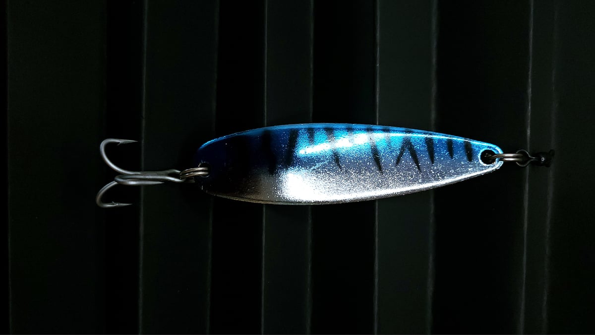 3oz Modified Crocodile Spoon Blue & Silver | Elite AF Fishing
