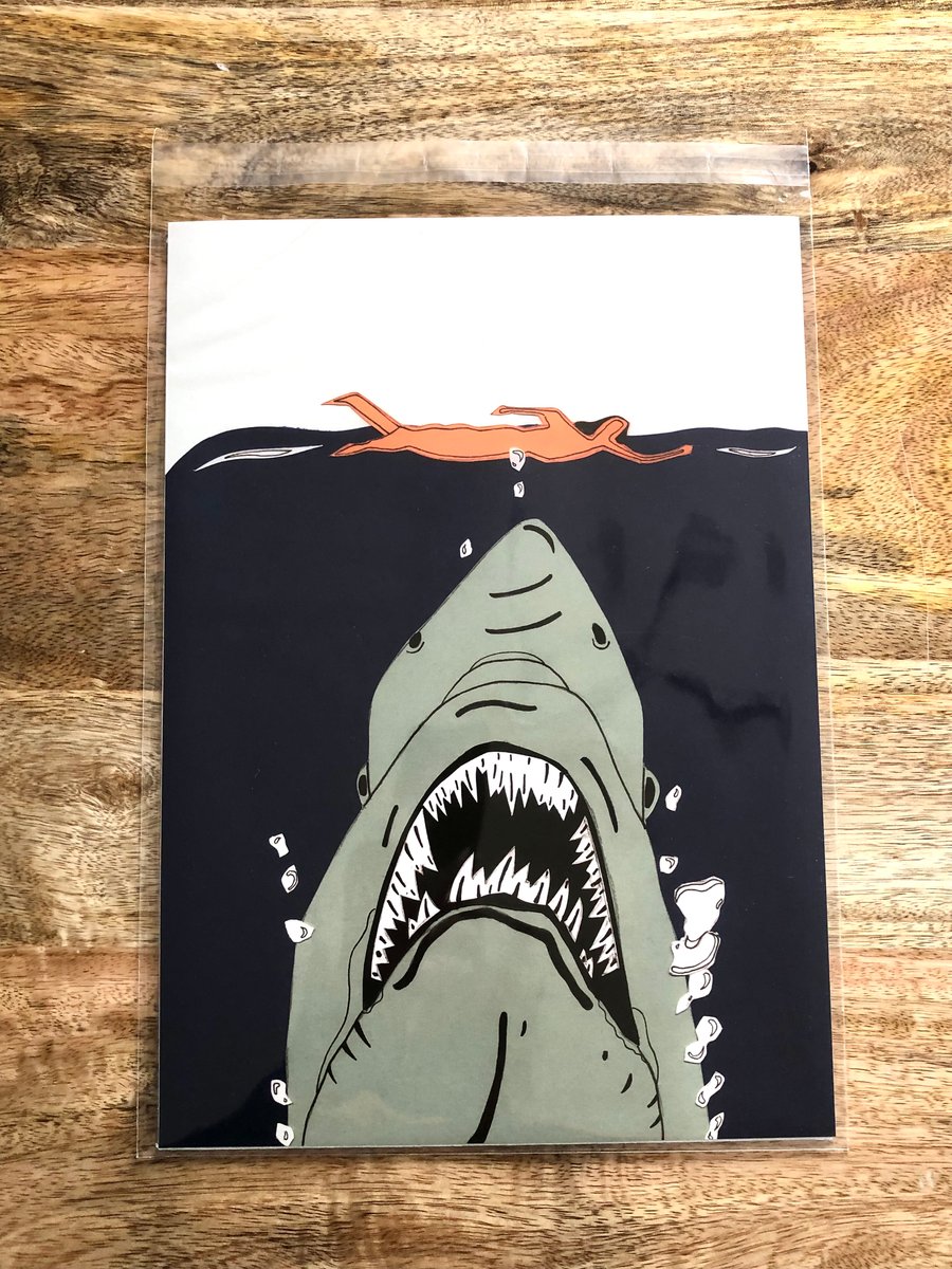 Jaws A4 giclee print | Heroes4ADay