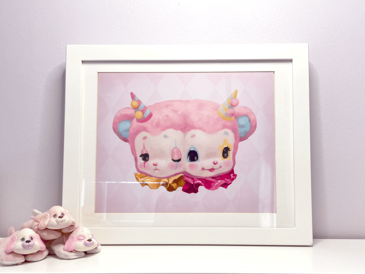 Strange Sweeties Two Faced Circus Clown Bear 8x10" Poster Print ...