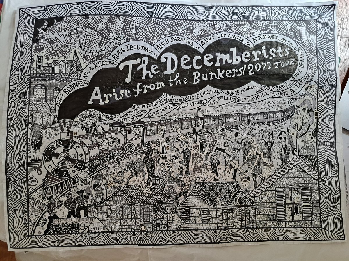 THE DECEMBERISTS TOUR POSTER - ORIGINAL DRAWING | John Broadley