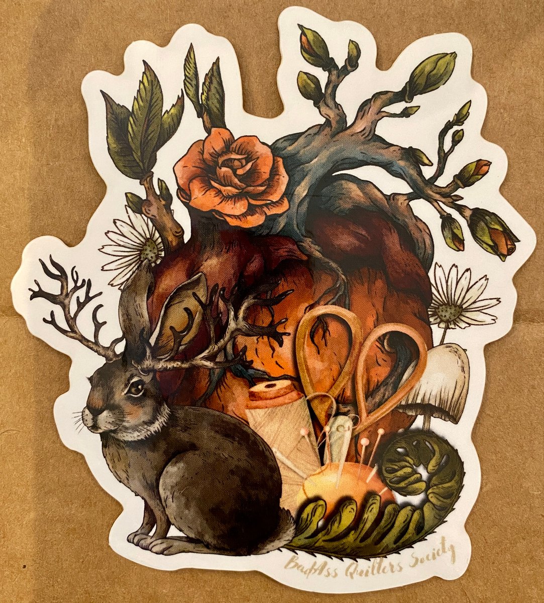 A Dark and Beautiful Heart for Quilting - 4 inch Sticker | BadAss ...