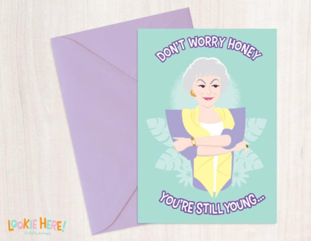 Dorothy Zbornak from the Golden Girls TV Show Illustrated Birthday Card ...