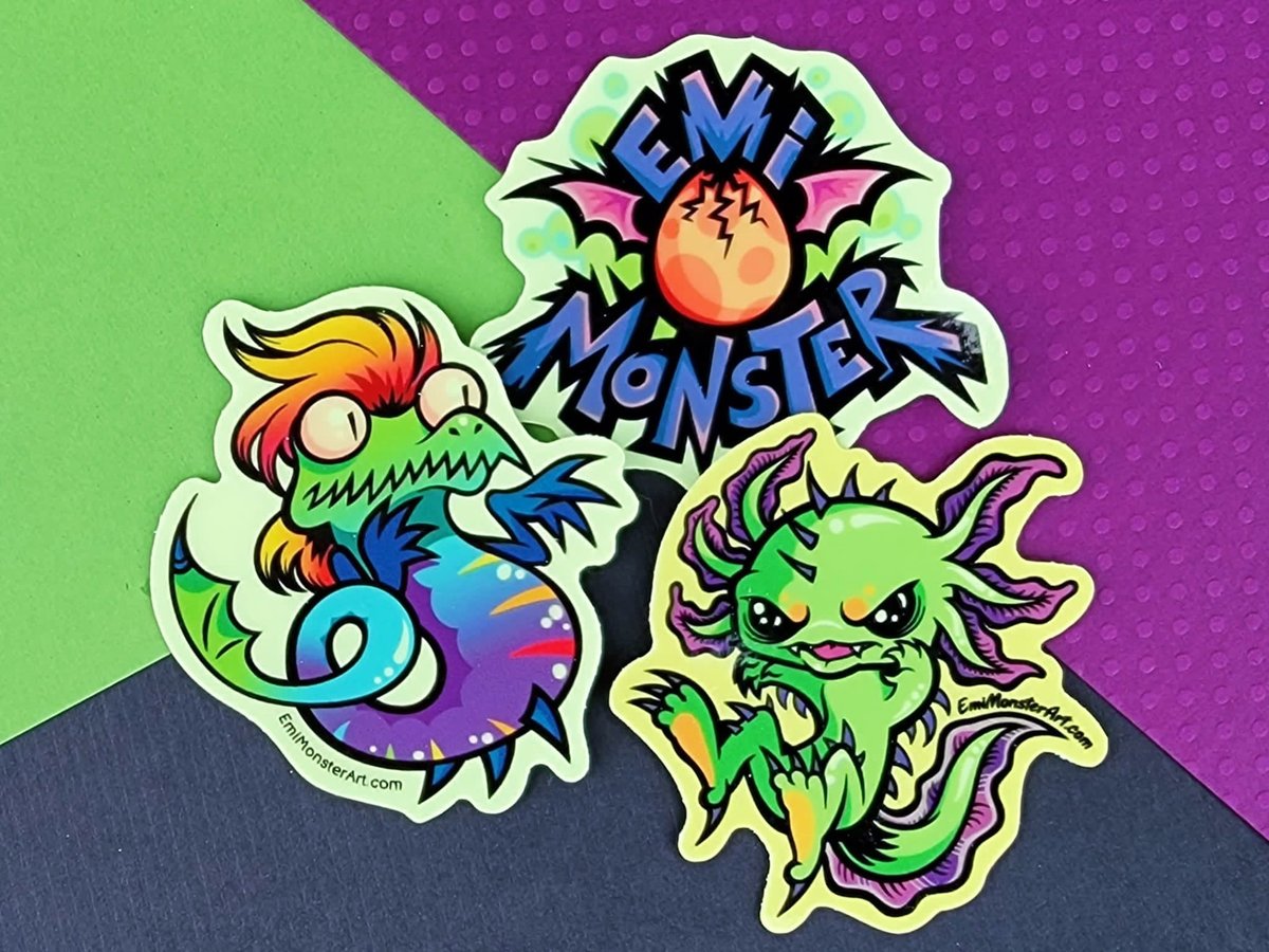 3pc Glow in the Dark sticker bundle | EmiMonster