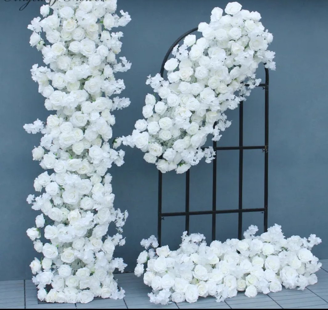 White flower row 100cm or 200 cm | PKLux Party Rentals
