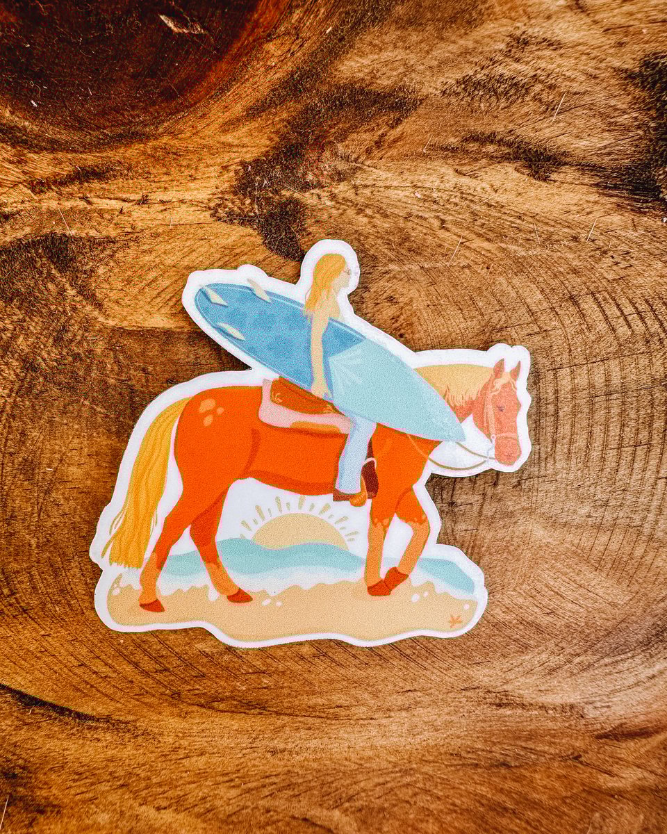 Coastal Cowgirl Stickers | Riding Seaside