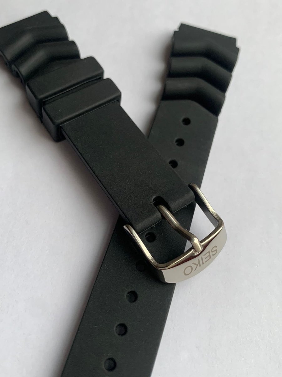 seiko silicon rubber heavy duty genuine gents watch strap,20mm,new ...