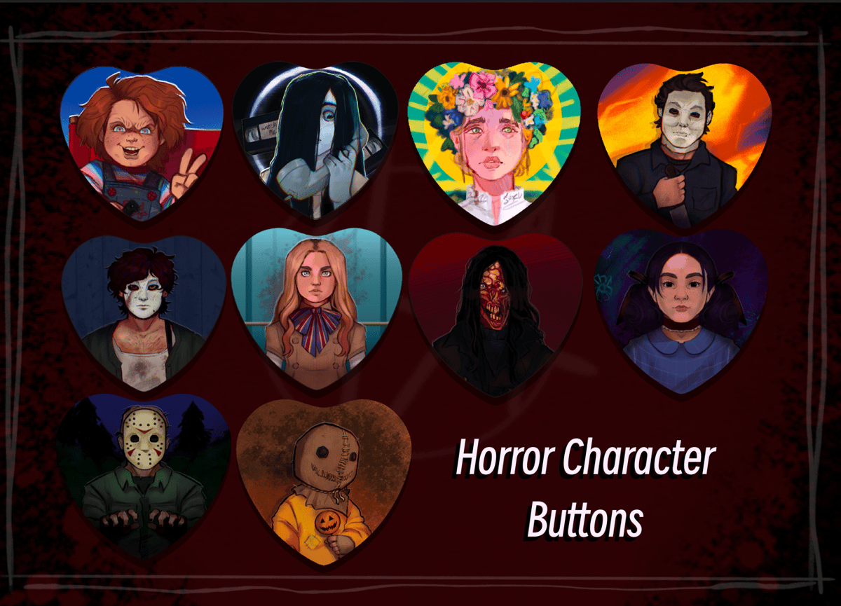 HORROR CHARACTER BUTTONS | AMASCOMET