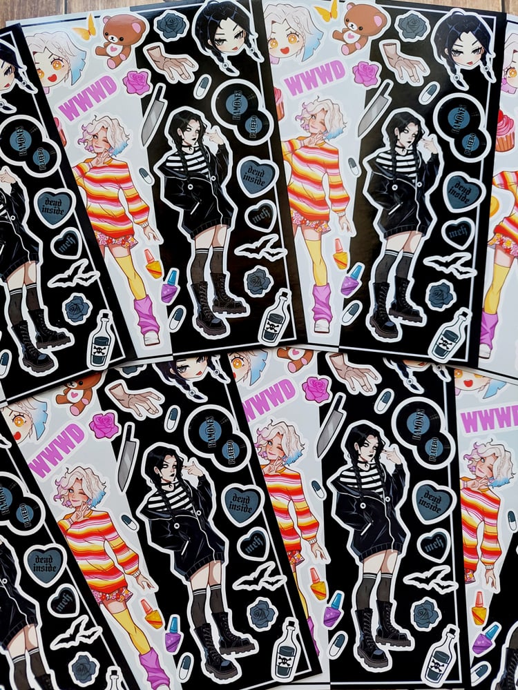 Wednesday and Enid sticker sheet | annamarine