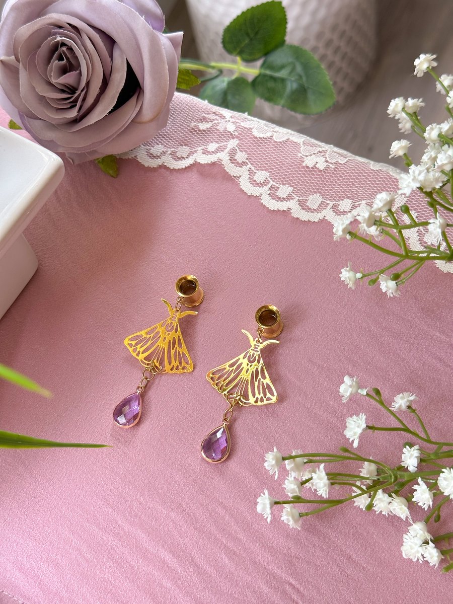 Purple Rain Moths (Gold) | Luna Lure Jewelry