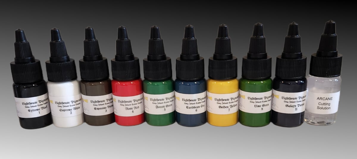 1/2 oz Lighthouse Premix Pigment Sample Set | philadelphiaeddietattoosupply