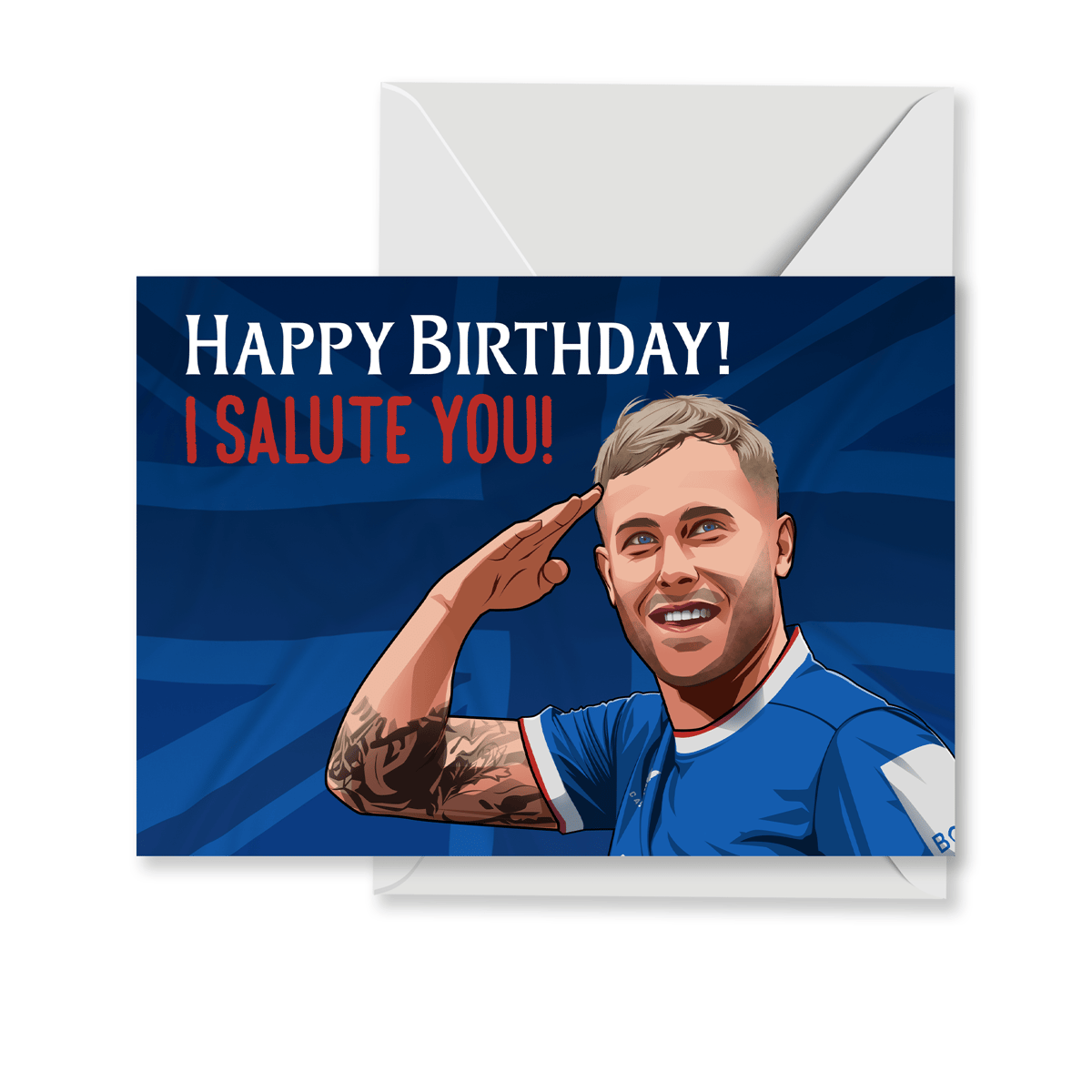 Birthday Card for Rangers Fans | Arfield I Salute You | True Blue Badges