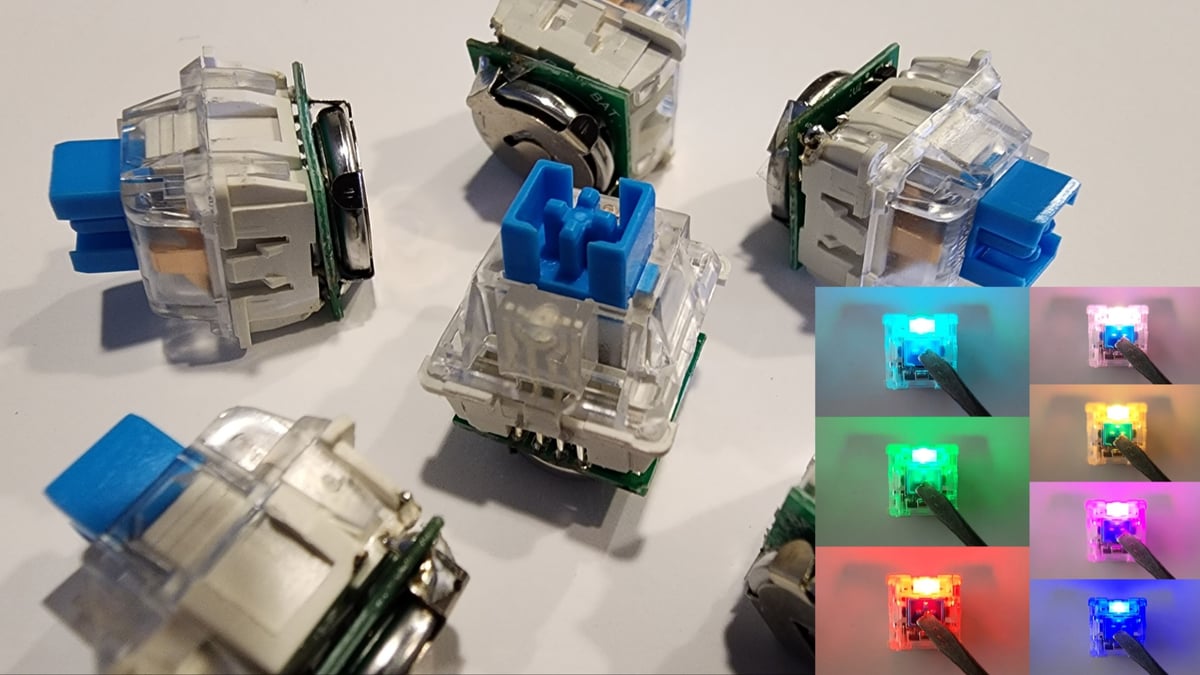 LED 7- COLOR REPLACEABLE KEY CAP SWITCHES (3 LEFT) | Coqui Creations ...