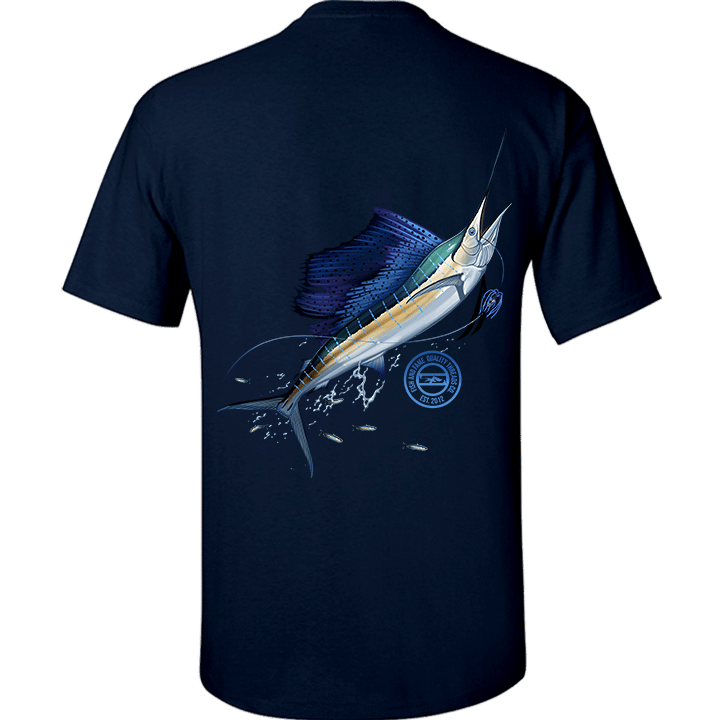 SAILFISH TEE (navy) | Fishing Hoodie | Sportfishing Jacket | Salt Water ...