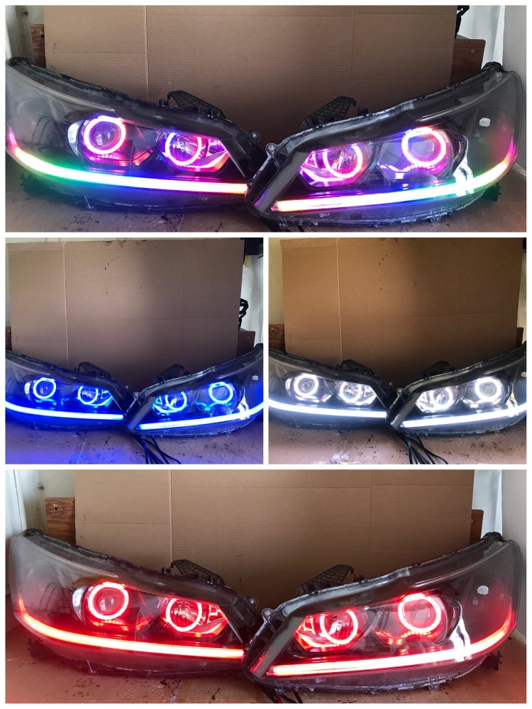 16-17 Honda Accord Quad Halo and Chasing Drl Headlight | Oc Retrofit