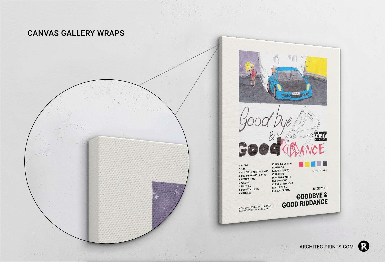Juice Wrld - Goodbye & Good Riddance Album Cover Poster (Anniversary ...
