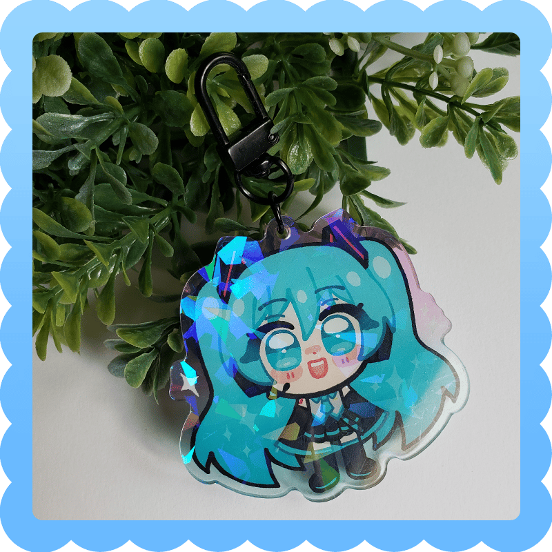 hatsune miku ️ holographic acrylic charm | jeanini's art shop
