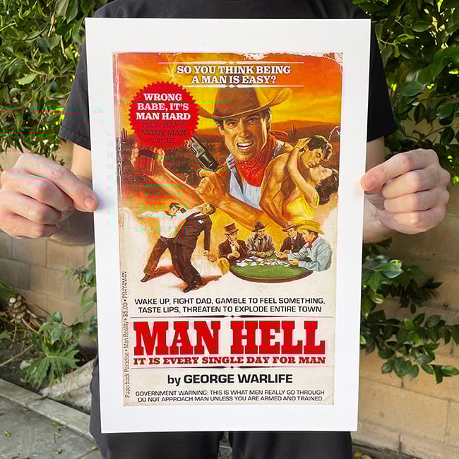 Man Hell - 11 x 17 Print | Paperback Paradise