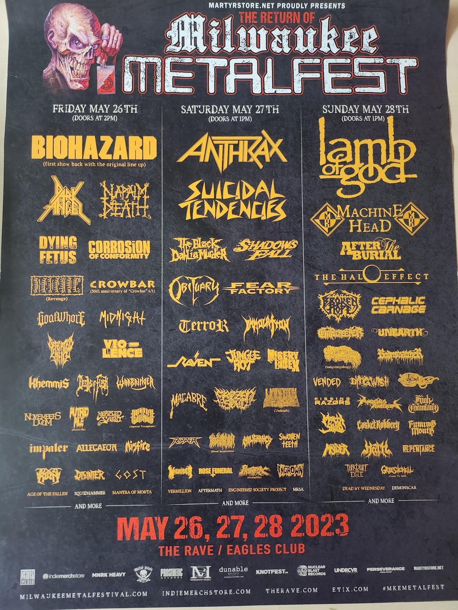 11 x 17 inch Milwaukee Metal Fest 2023 Poster + 2026 VIP M&G OPTIONS ...