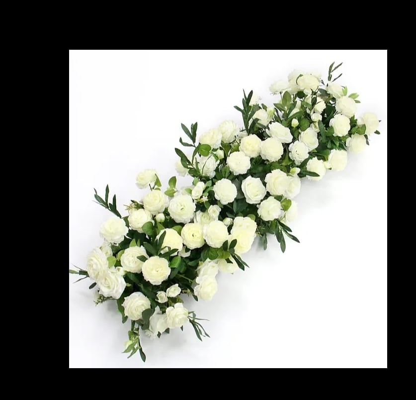 Green white flower roll 100cm | PKLux Party Rentals