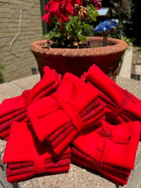 Scarlet Hand Dyed Wool 5 Piece Bundle - Two Sizes | westcoastwool