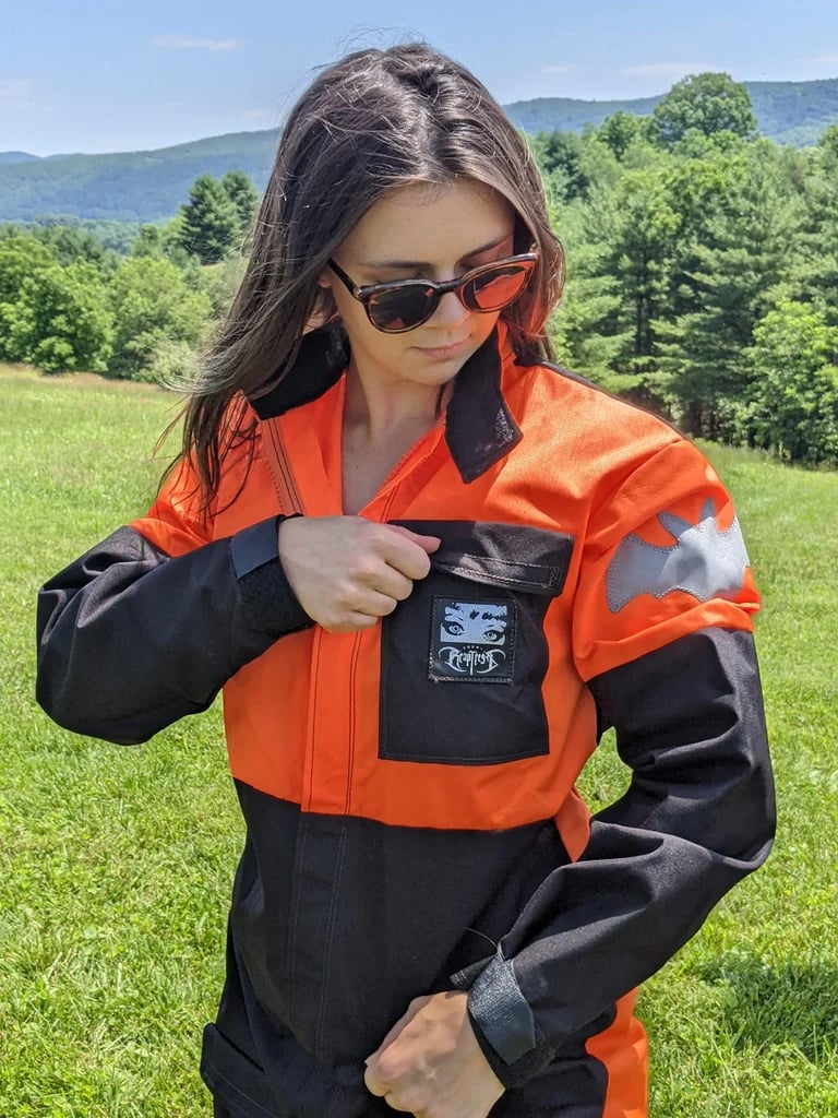 Small Blaze Orange/Black Unisex Cave Suit ready to ship (reg. torso ...