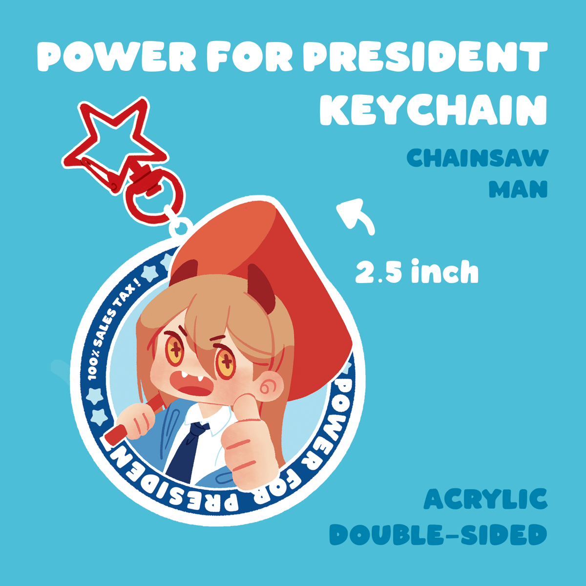 CSM POWER FOR PRESIDENT KEYCHAIN | GOODBADCAT
