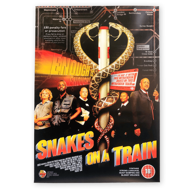 Snakes on a Train Poster | Never Pay Press