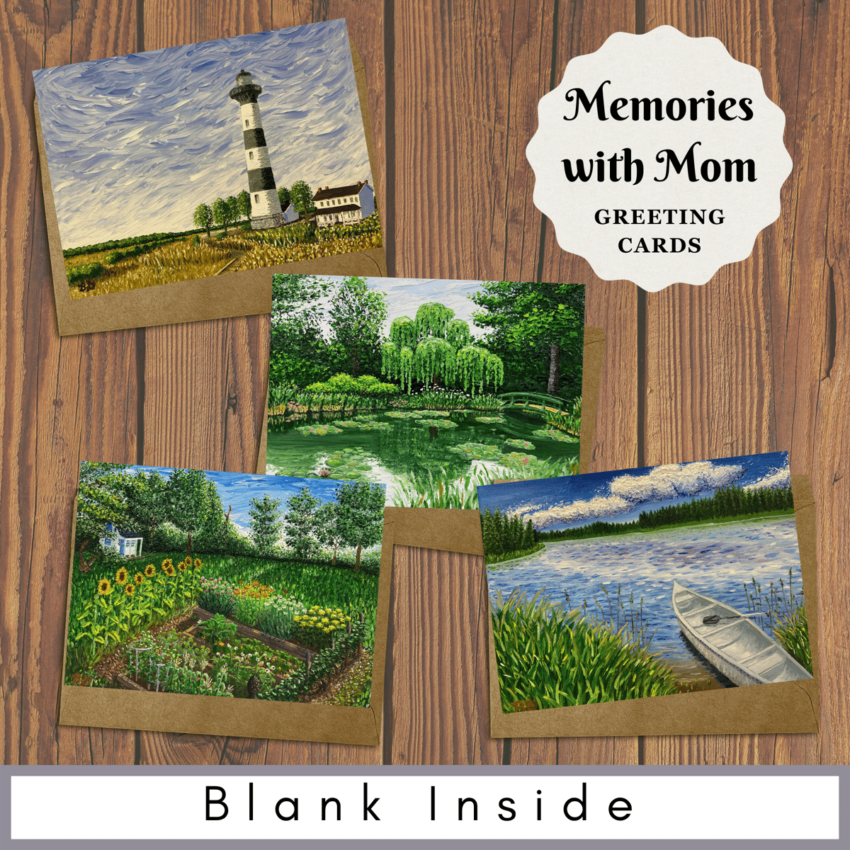 Memories with Mom Scenery Greeting Cards Set (Pack of 8) | Vivid Sky Art