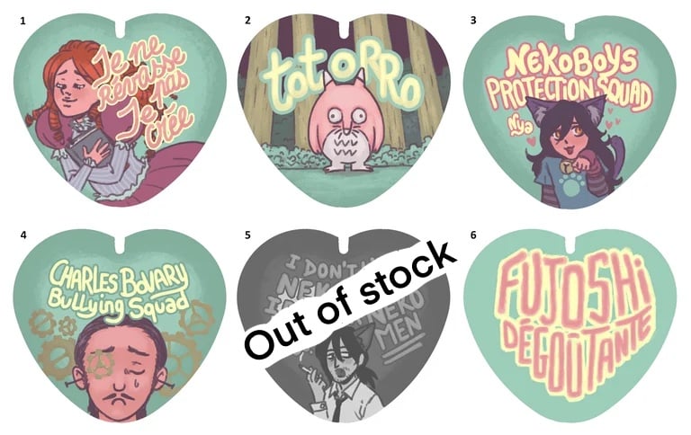 Cringe Heart shaped badges | The Ziggies on Mars