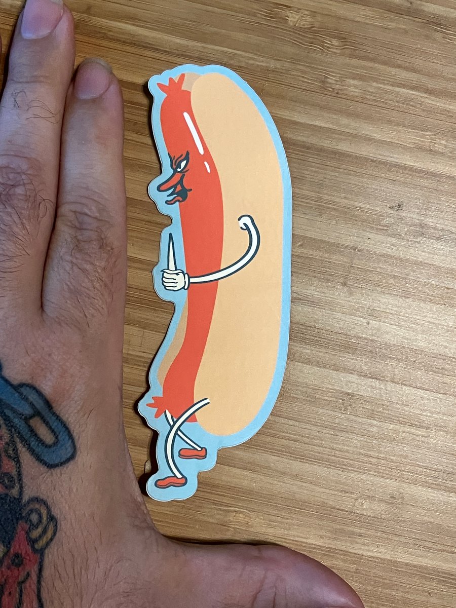 Hot Dog Knife sticker | Rory Blank's Cool Shirt Zone